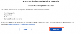 CreaNet conectado com o gov.br – AEASMS
